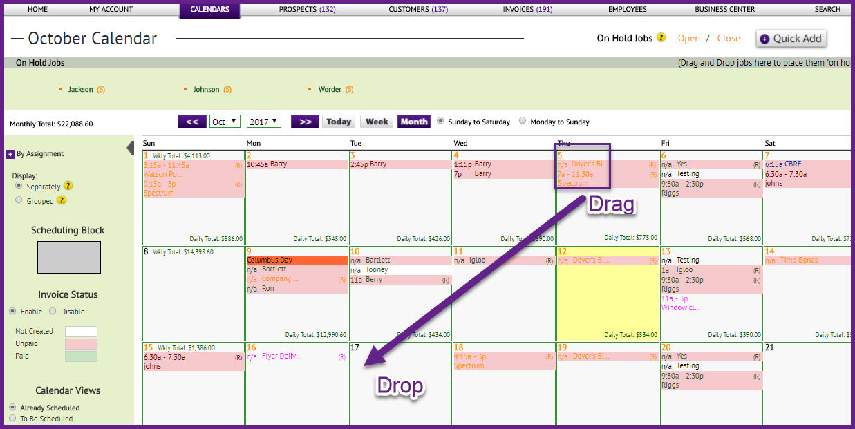 Drag and Drop Multiple Appointments - The Customer Factor Drag and Drop Multiple Appointments - The Customer Factor